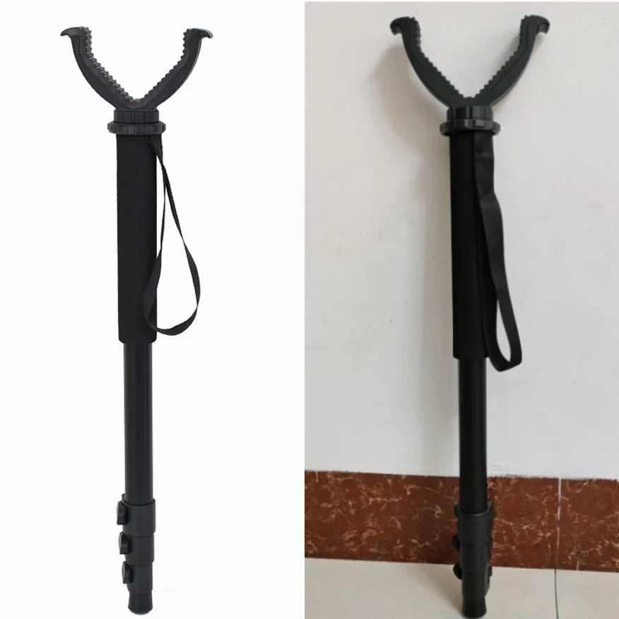 Telescopic Aluminium Shooting Stick – V Yoke Monopod with Rotating Hea